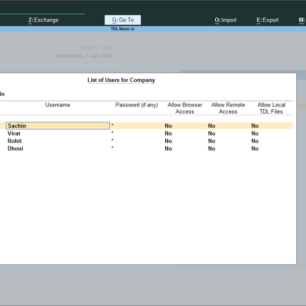 TDL for Authorization or Checker and Maker Module in Tally