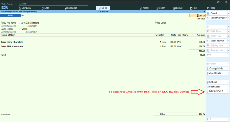 TDL for Digital Signature on Tally Invoice | Download Free Trial