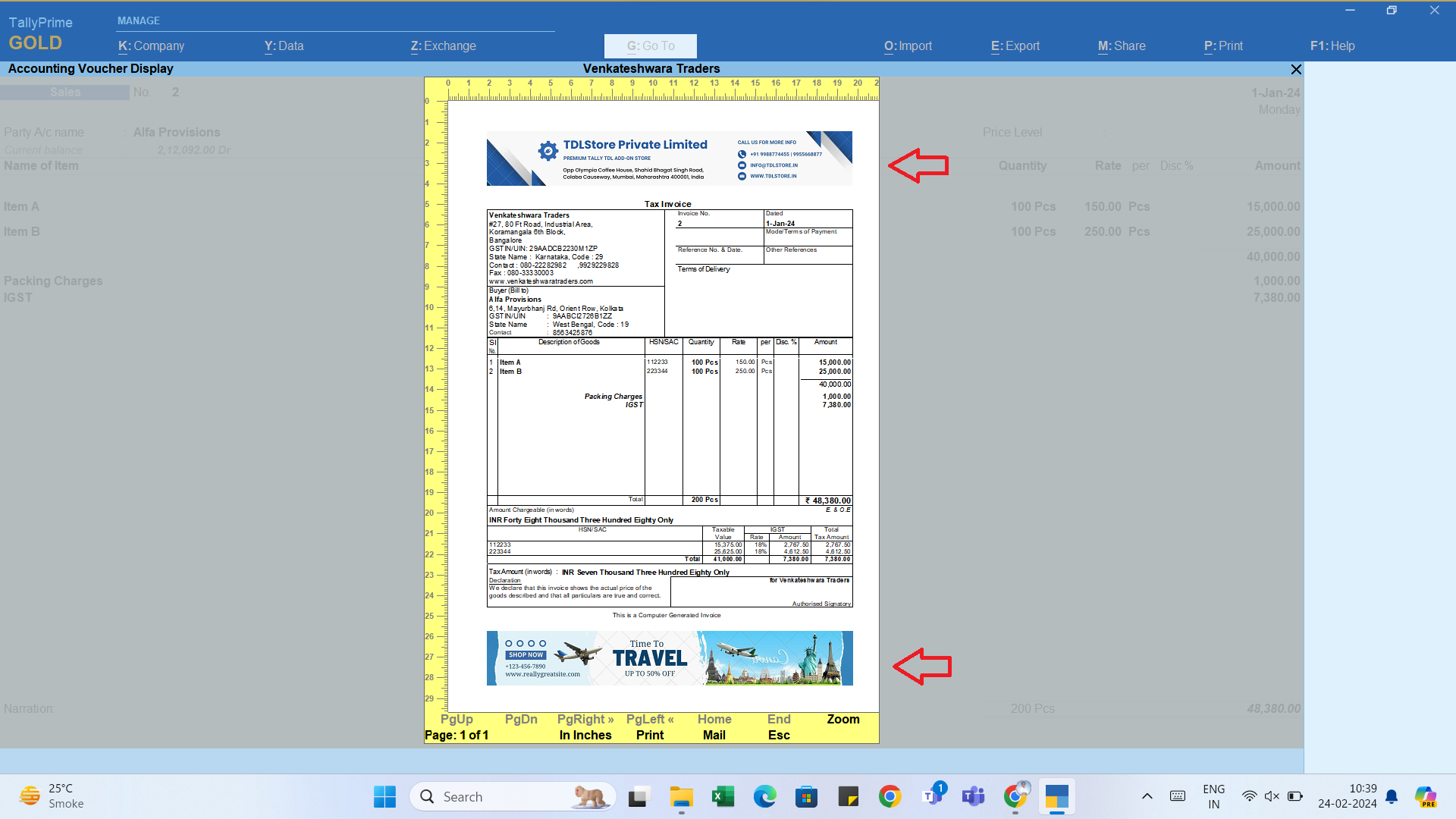TDL for Personalize Tally Invoice Header & Footer | Download Now