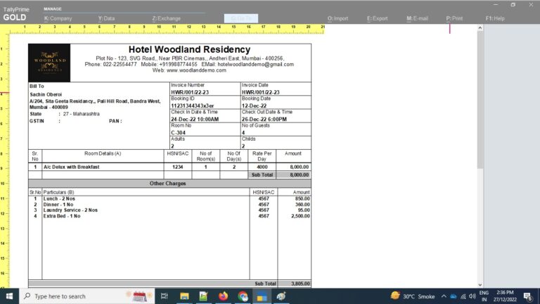 TDL for Hotel Billing in Tally Prime | Download Free Trial Now