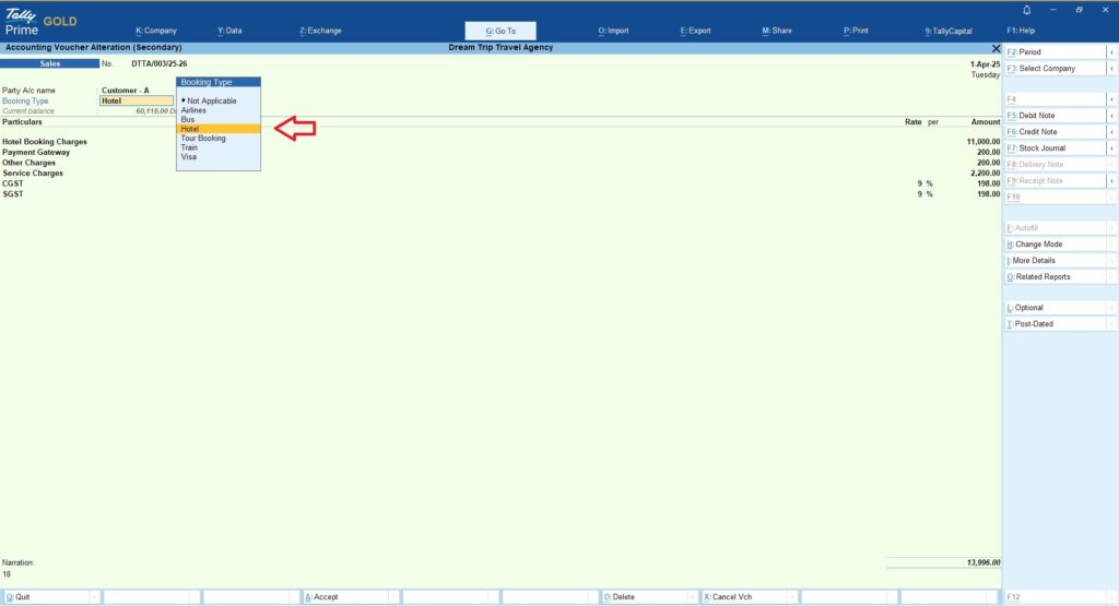 TDL for Travel Agency Billing in Tally Prime | Download Free Trial Now