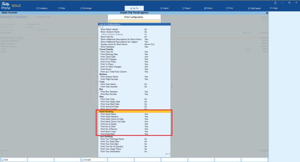TDL for Travel Agency Billing in Tally Prime | Download Free Trial Now