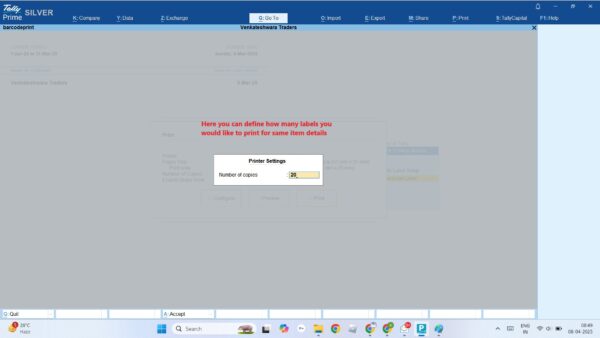 TDL for Barcode Label Printing in TallyPrime | Download Free Trial