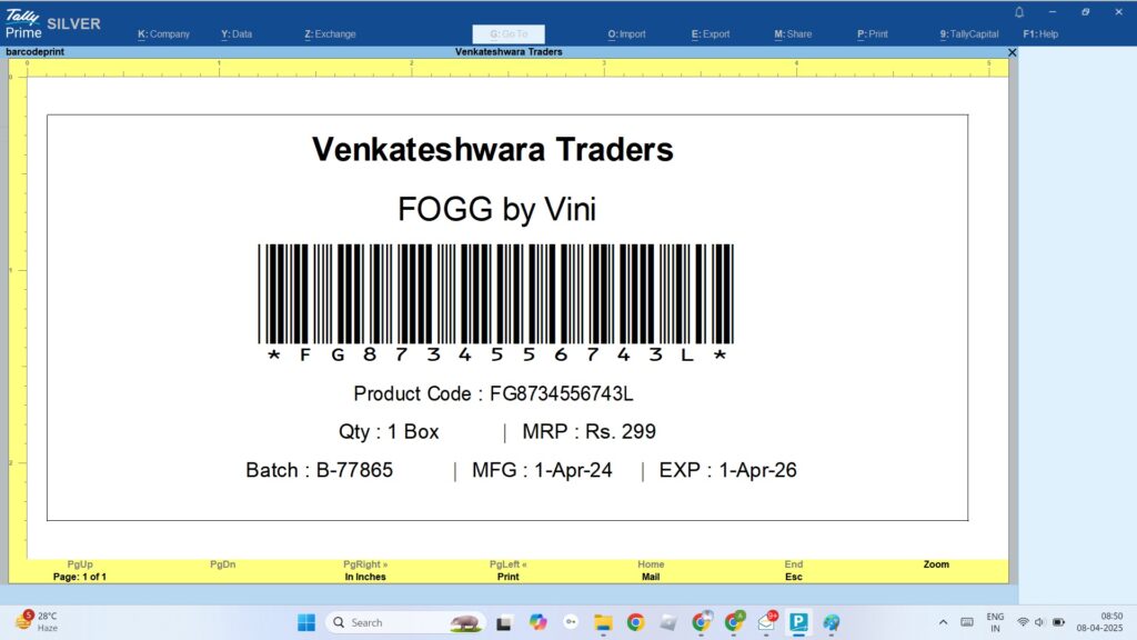 TDL for Barcode Label Printing in TallyPrime | Download Free Trial