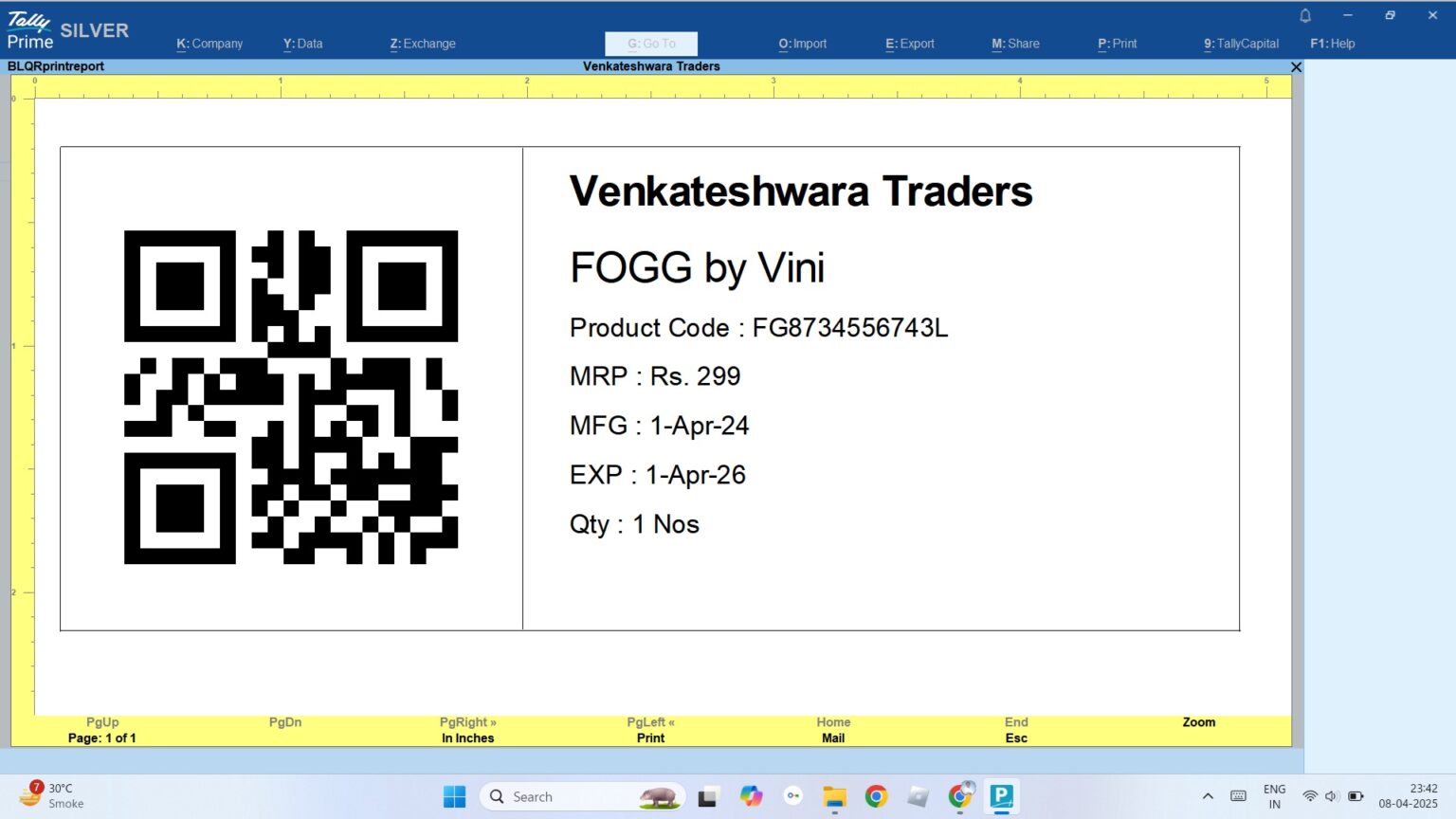 TDL for Barcode Label Printing in TallyPrime | Download Free Trial